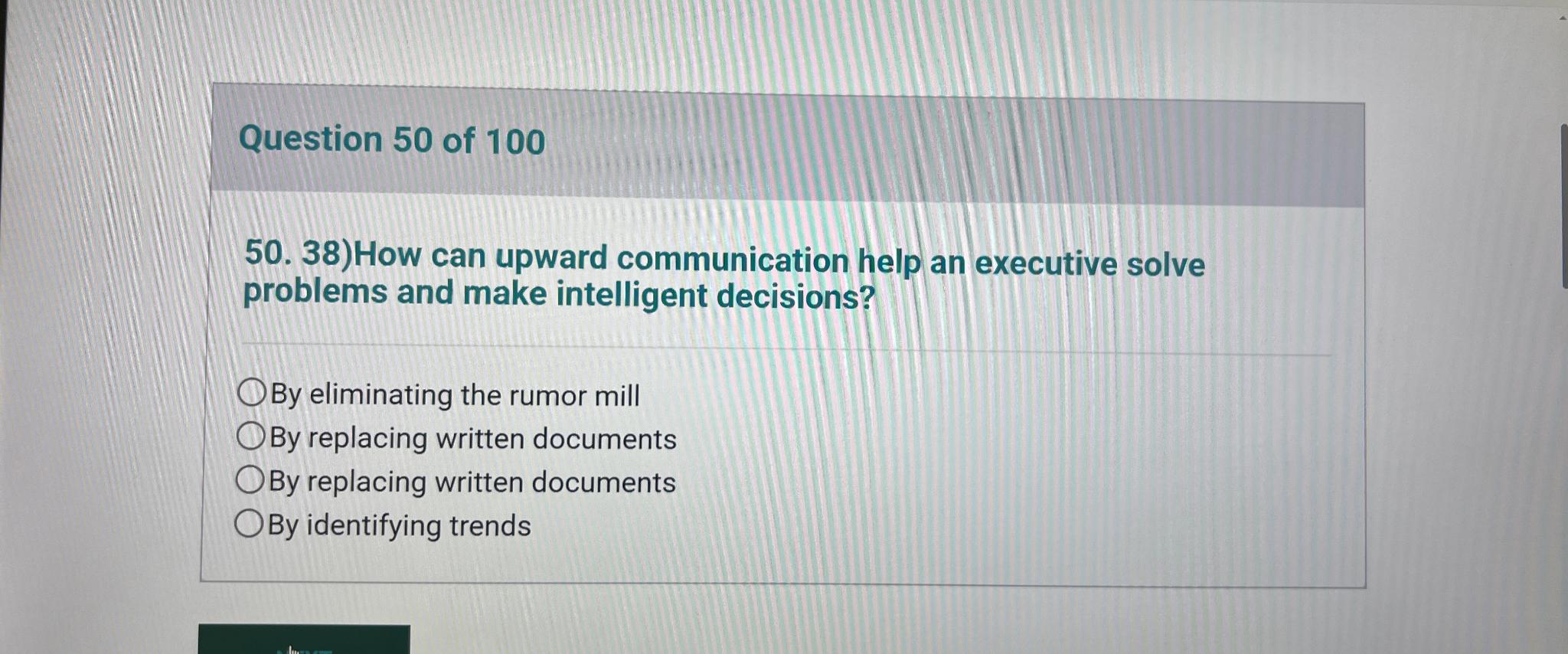 Solved Question 50 ﻿of 10050. 38)How can upward | Chegg.com