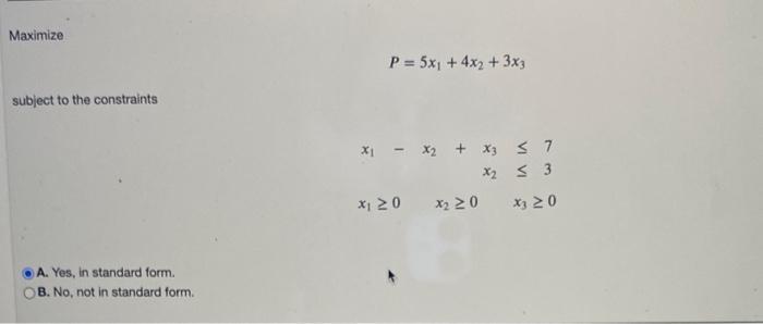Solved Maximize P=5x1+8x2+x3 subject to the constraints | Chegg.com
