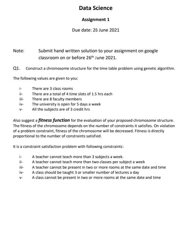 Data Science Assignment 1 Due date: 26 June 2021 | Chegg.com