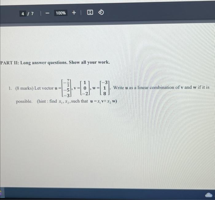 Solved 1. (8 marks) Let vector | Chegg.com