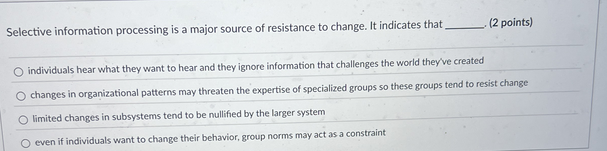 Solved Selective information processing is a major source of | Chegg.com