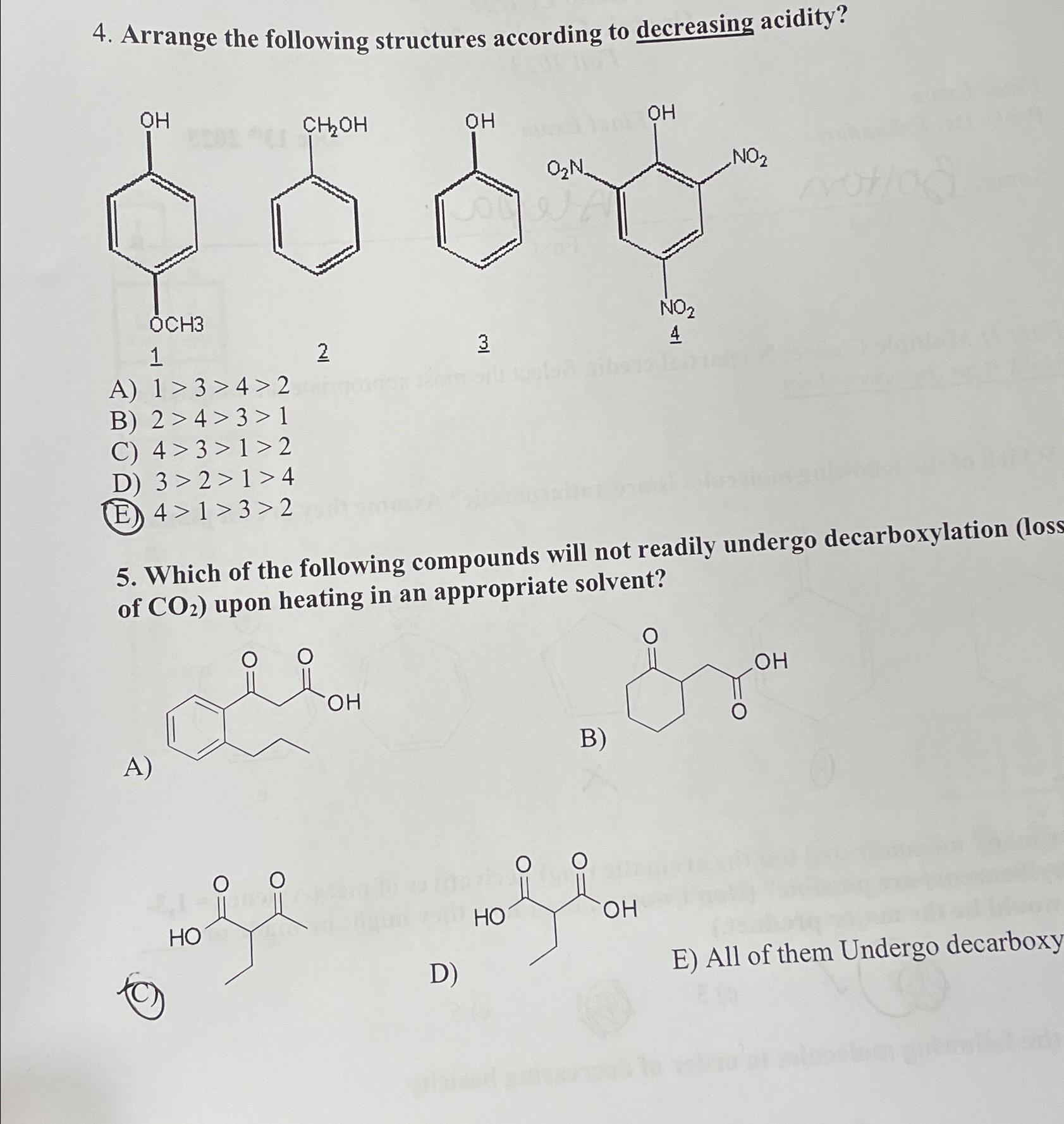Solved Arrange the following structures according to | Chegg.com