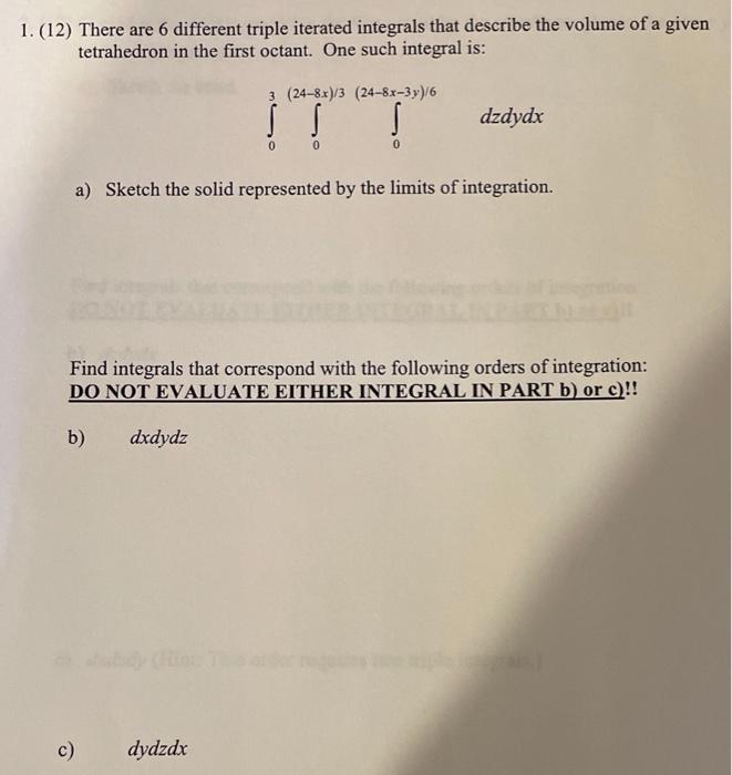 Solved 1. (12) There are 6 different triple iterated | Chegg.com