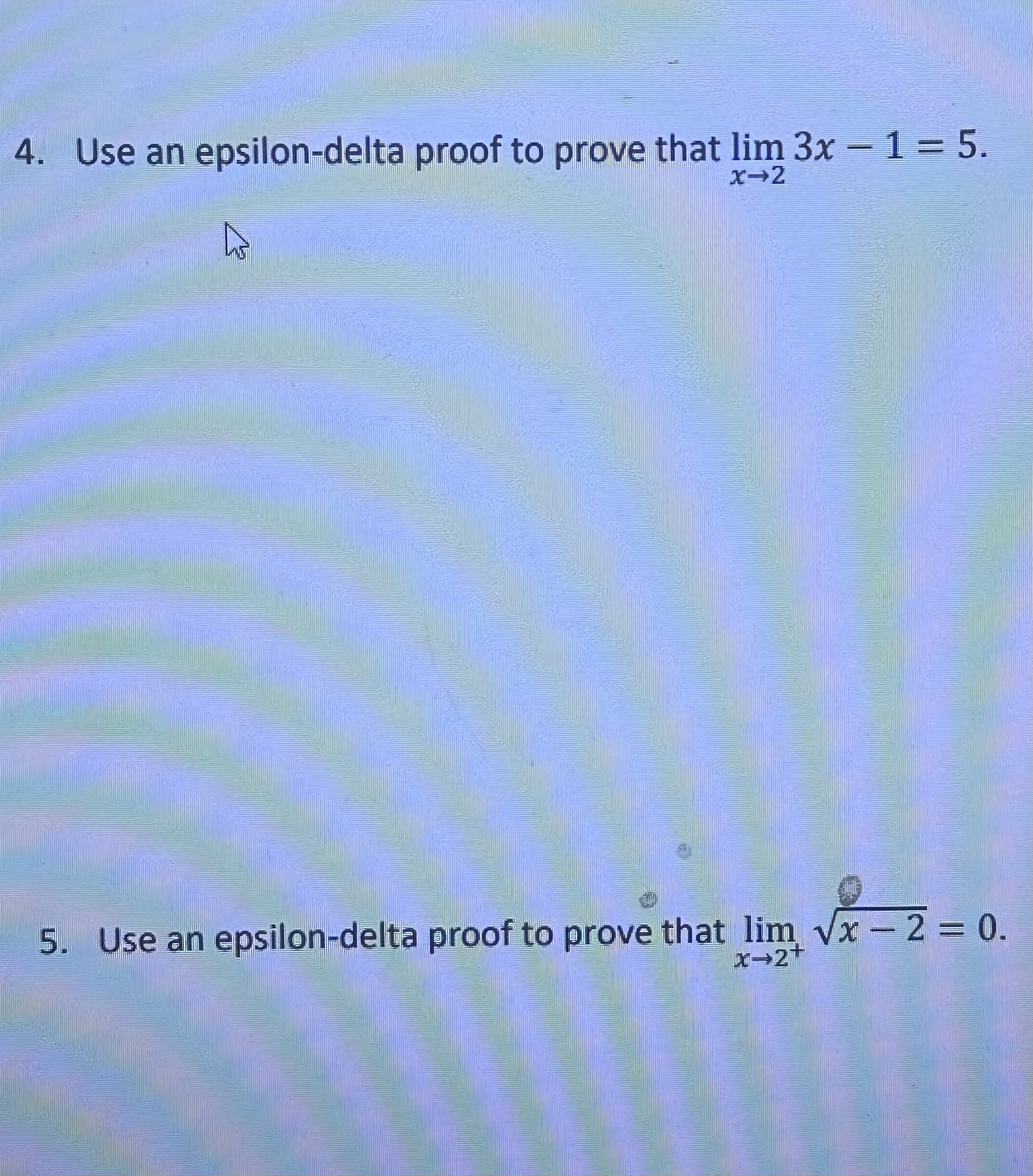 Solved Use an epsilon-delta proof to prove that | Chegg.com