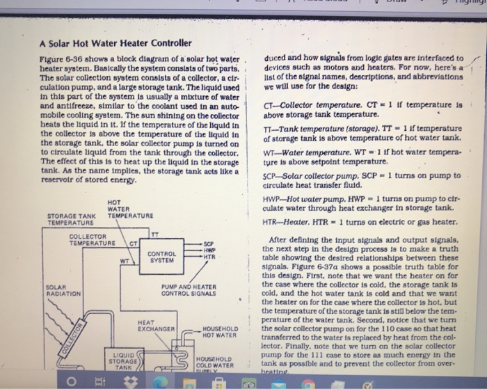 A Solar Hot Water Heater Controller Figure 6-36 shows | Chegg.com