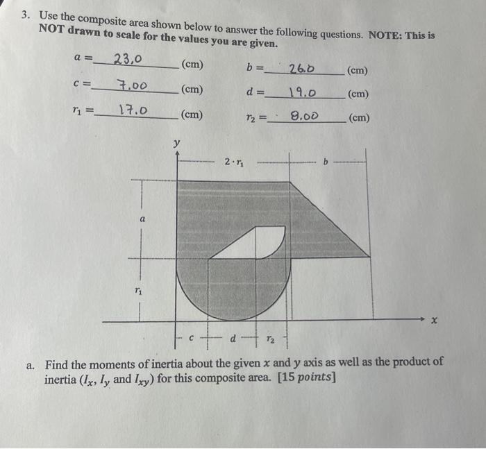 Solved Use the composite area shown below to answer the | Chegg.com