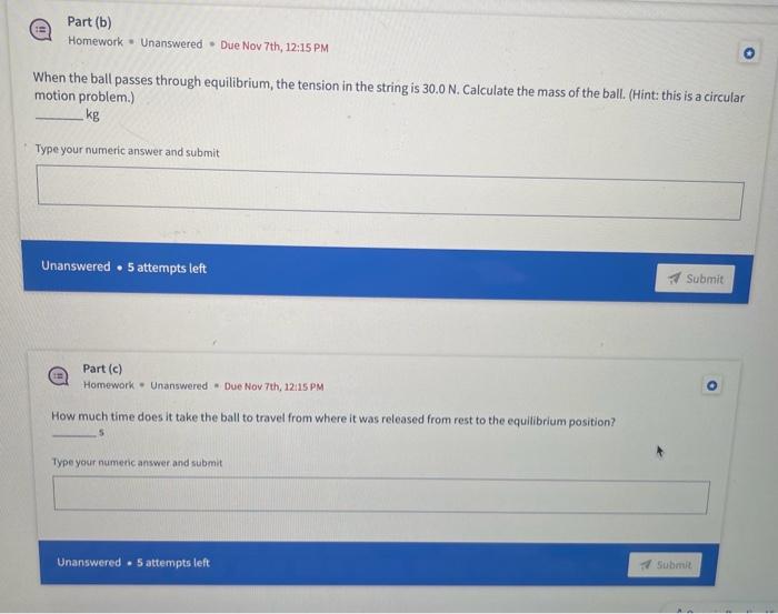 Solved A simple pendulum is just a ball oscillating back and | Chegg.com