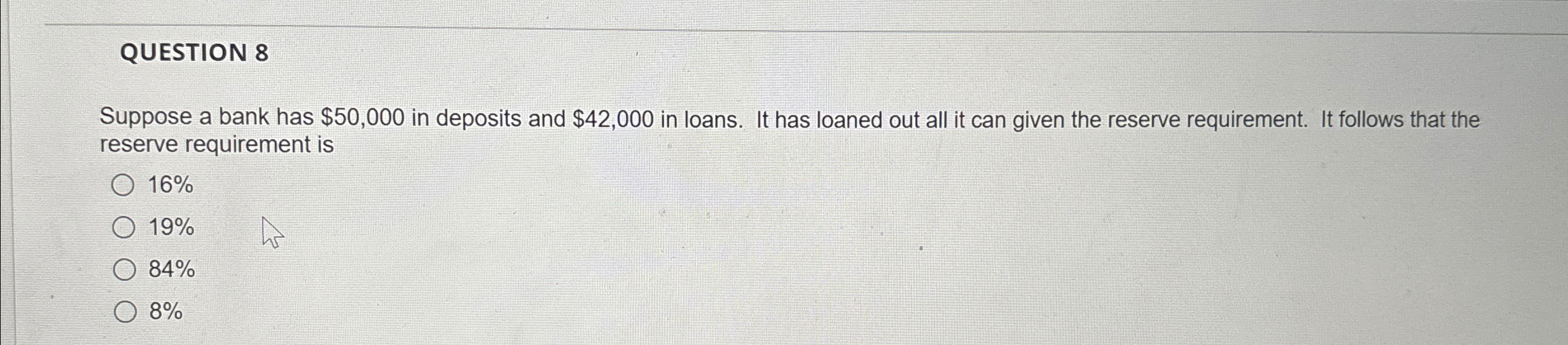Solved QUESTION 8Suppose a bank has $50,000 ﻿in deposits and | Chegg.com