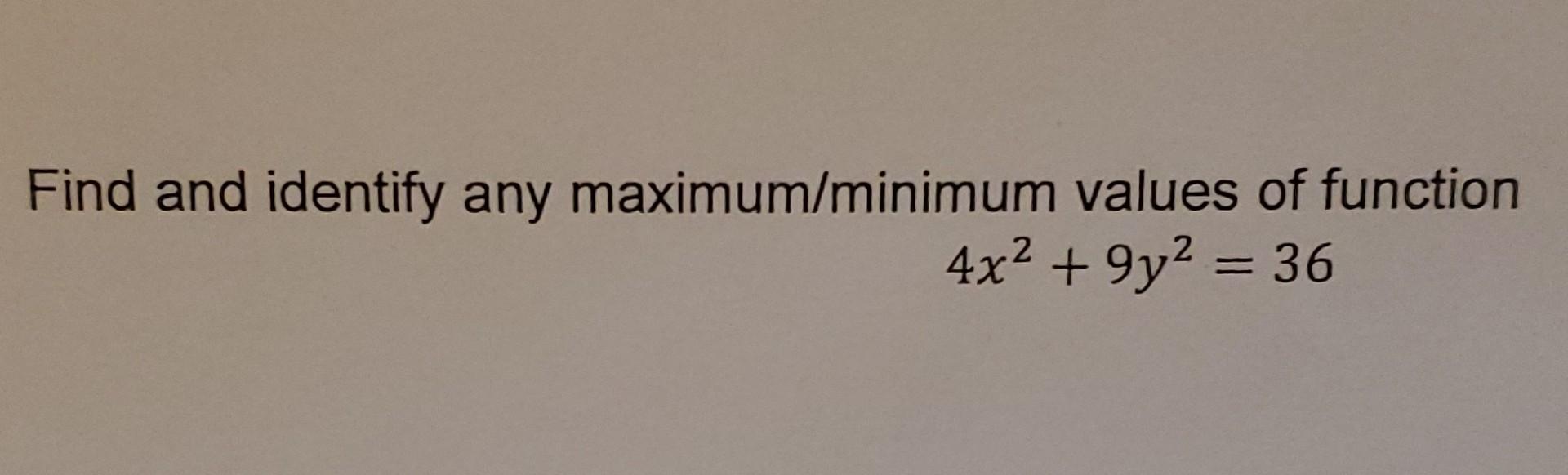 Solved Find And Identify Any Maximum Minimum Values Of