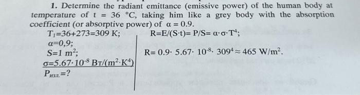 Solved 1. Determine the radiant emittance (emissive power) | Chegg.com