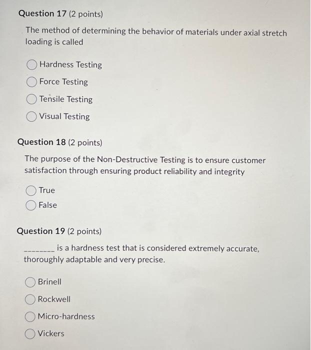 Solved The method of determining the behavior of materials | Chegg.com