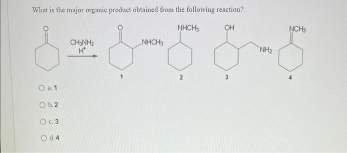 Solved What is the major organic product obtained from the | Chegg.com