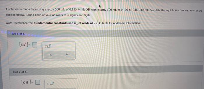 Solved A solution is made by mixing exactly 500 mL of | Chegg.com