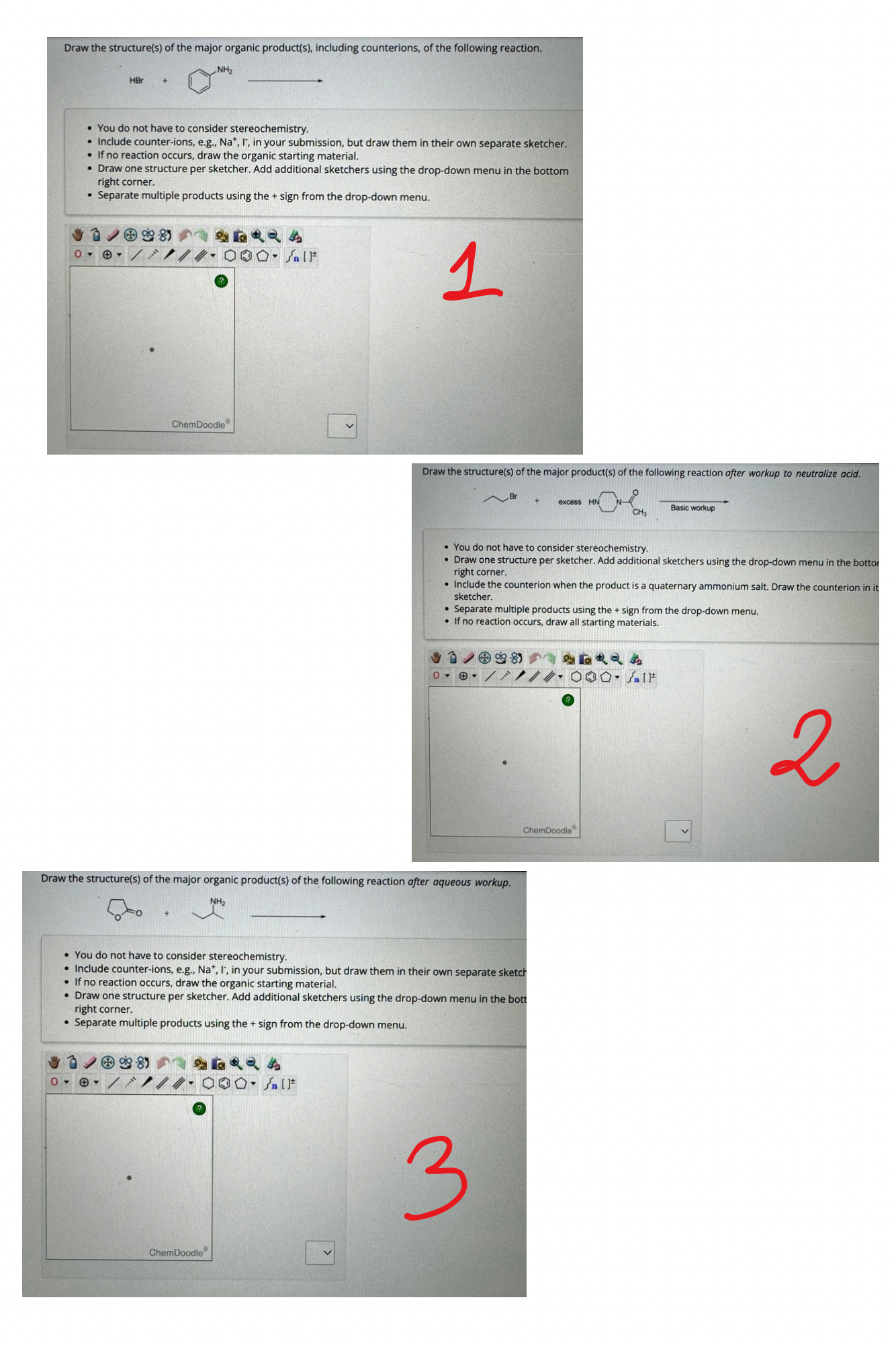 Solved Please help solving problens 1,2,and 3Draw the | Chegg.com