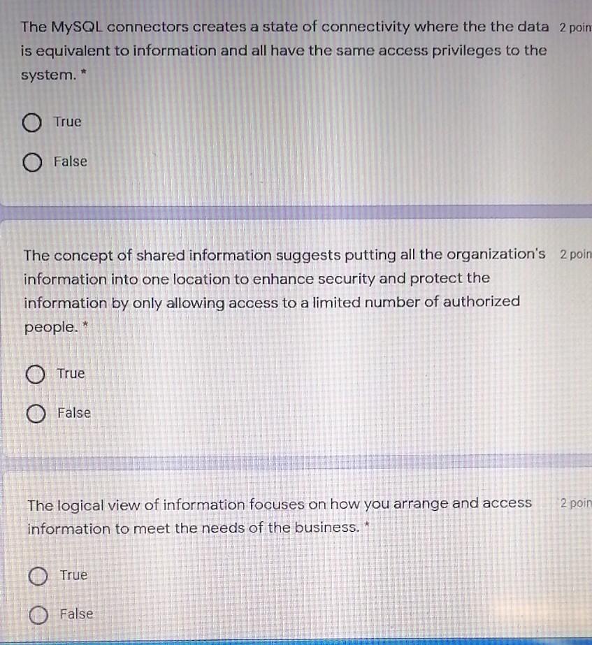 Solved The MySQL connectors creates a state of connectivity | Chegg.com