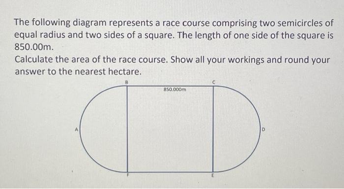 Solved The following diagram represents a race course | Chegg.com