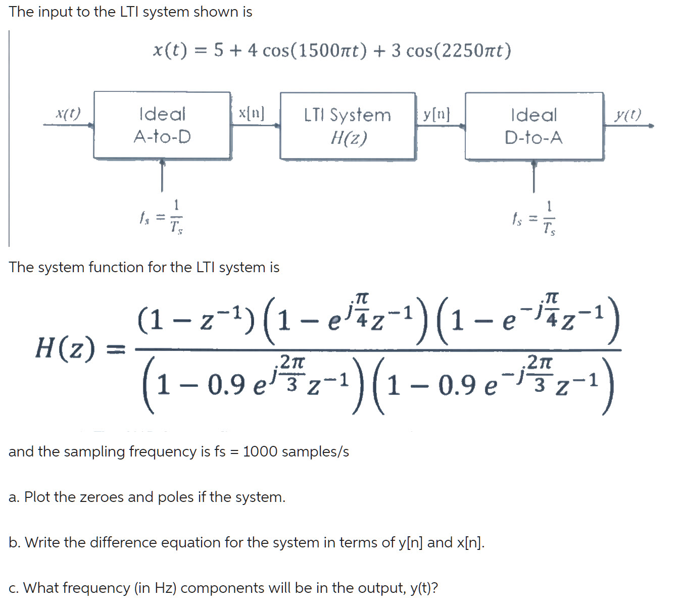 Solved The input to the LTI system shown | Chegg.com