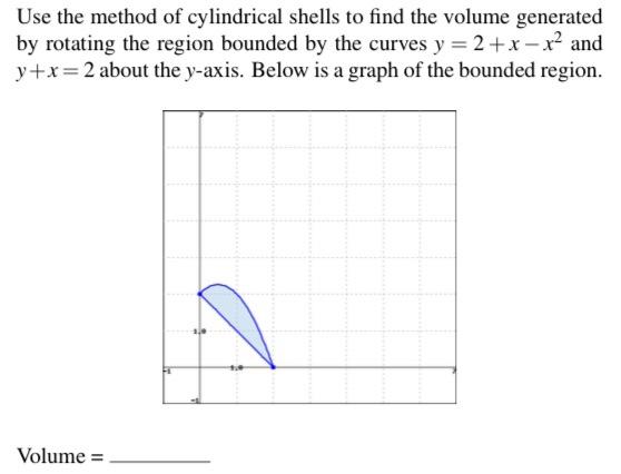 Solved Use the method of cylindrical shells to find the | Chegg.com