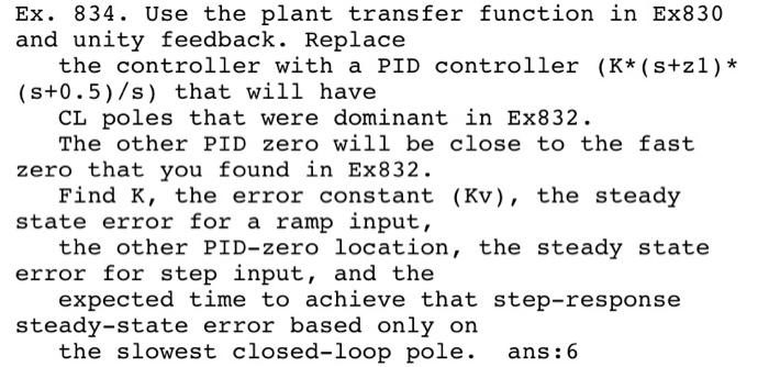 Solved Ex. 836. Assume the PID-parallel-transfer function: | Chegg.com