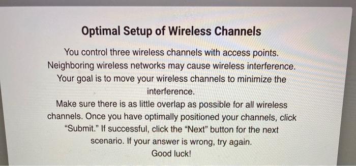 Solved Optimal Setup of Wireless Channels You control three | Chegg.com