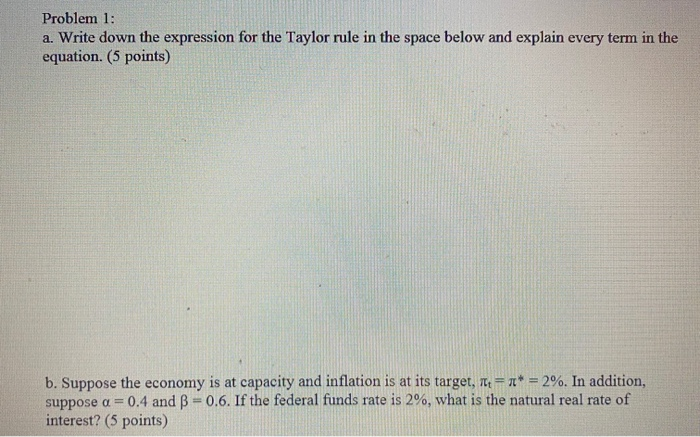 Problem 1: a. Write down the expression for the | Chegg.com
