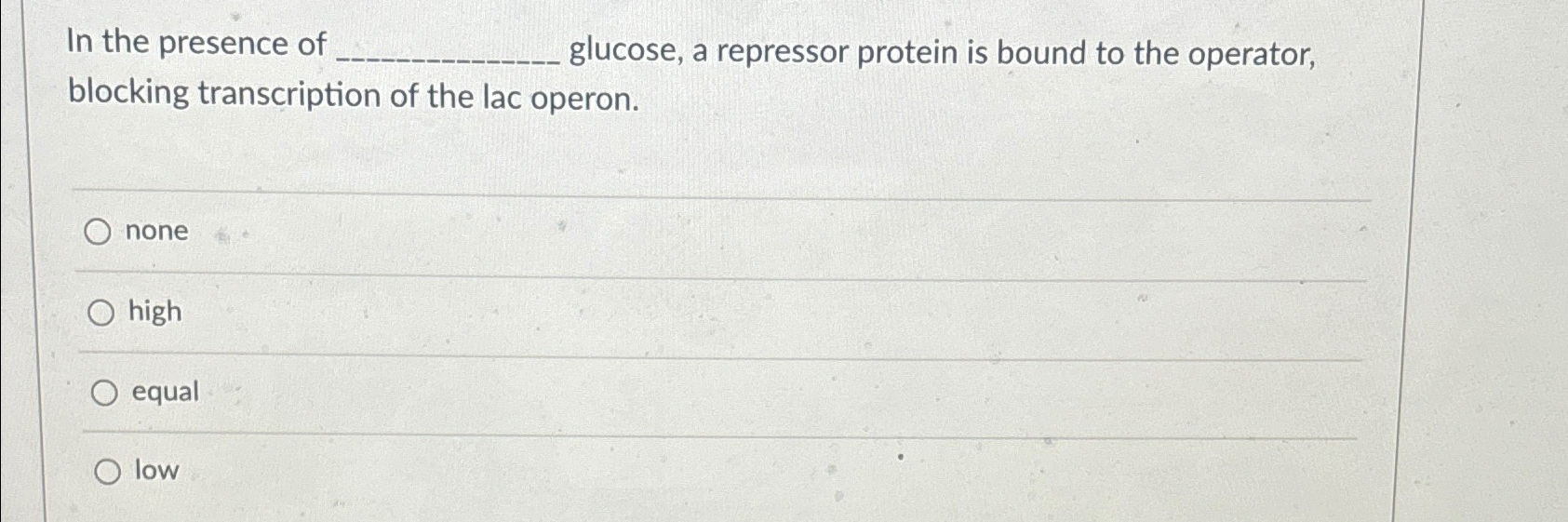 Solved In the presence of glucose, a repressor protein is | Chegg.com
