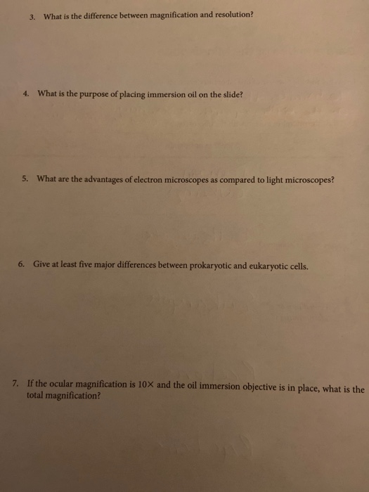 Solved 3. What is the difference between magnification and | Chegg.com