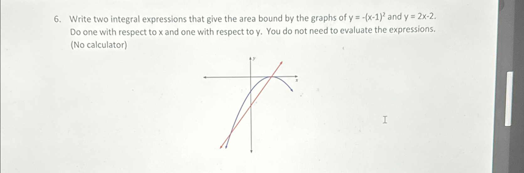 Solved Write two integral expressions that give the area | Chegg.com