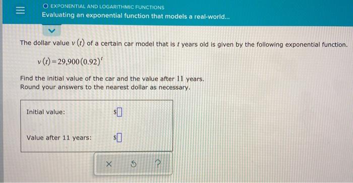 Solved III O EXPONENTIAL AND LOGARITHMIC FUNCTIONS | Chegg.com