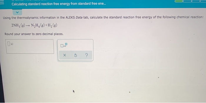 Solved Calculating standard reaction free energy from | Chegg.com