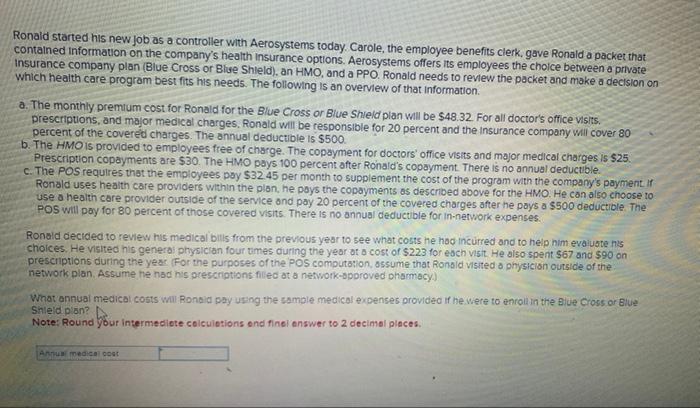 Solved Ronaid started his new job as a controller with | Chegg.com