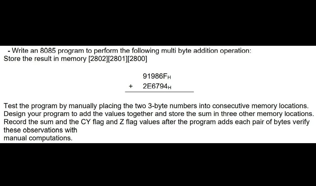 Using the simulator gnusim8085 ... ... ... Electrical | Chegg.com