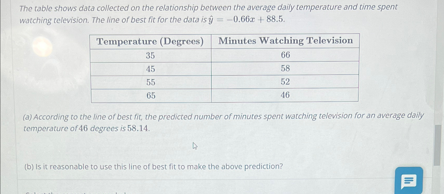 The table shows data collected on the relationship | Chegg.com