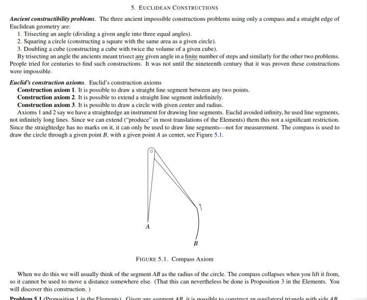 Solved Problem 5.13. If x is a positive constructible | Chegg.com