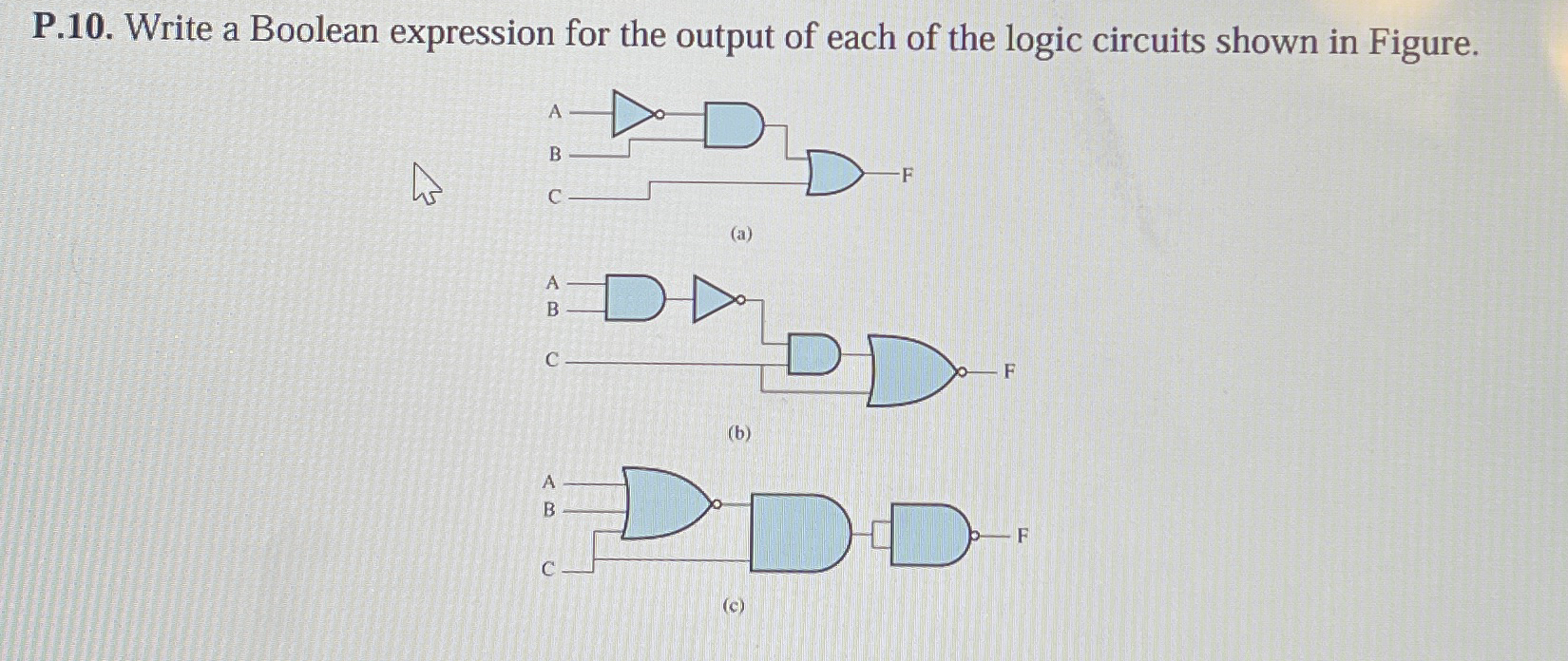 Solved by an EXPERT P.10. ﻿Write a Boolean expression for the output of | Chegg.com