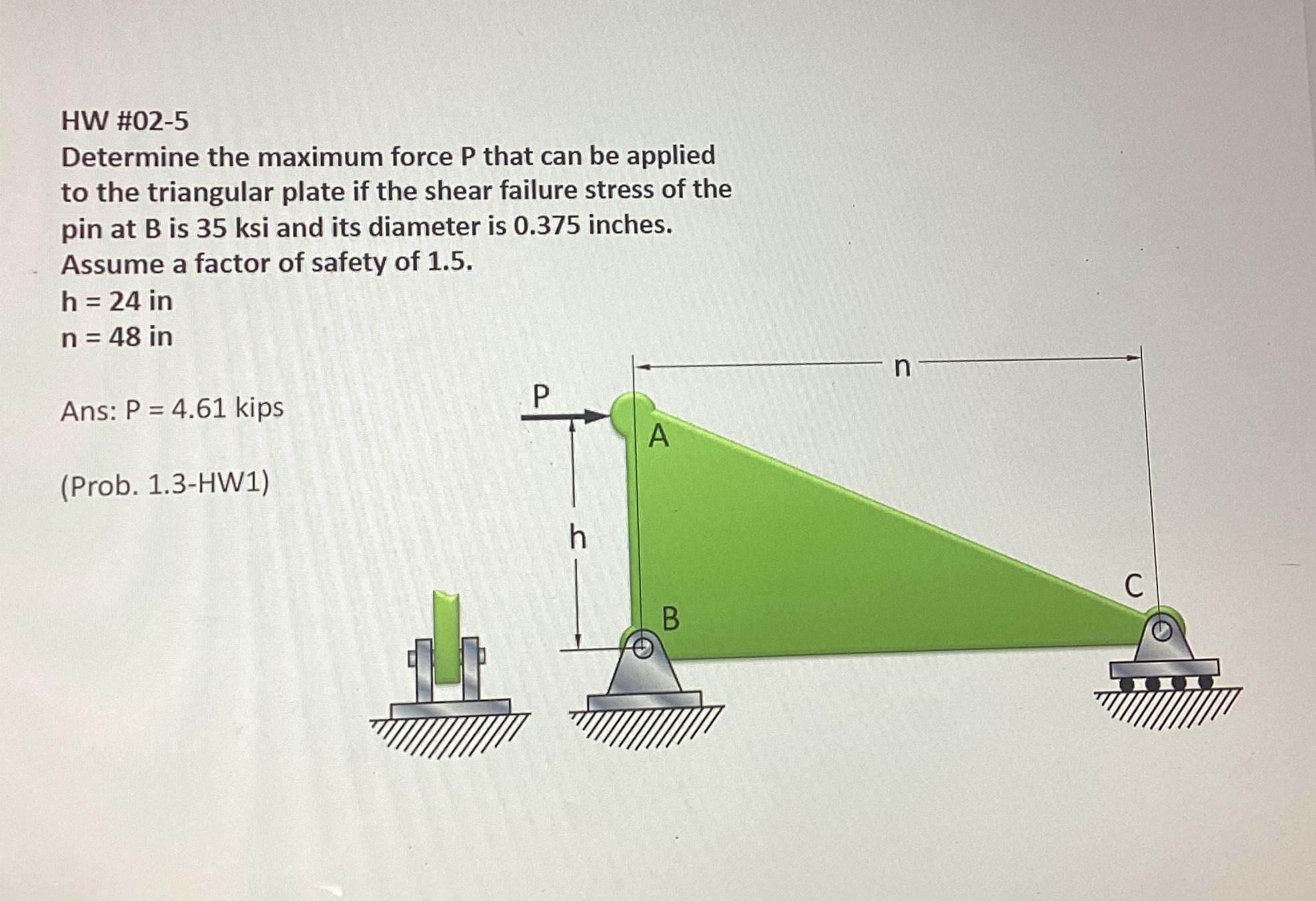 Solved Hw 02 5 Ndetermine The Maximum Force P That Can Be
