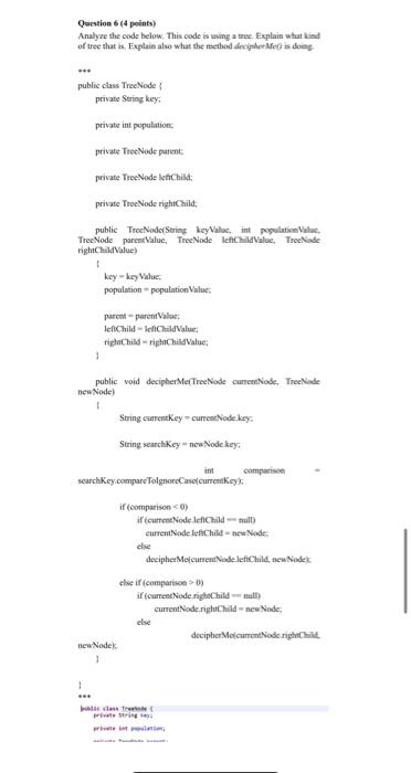 Solved Question 6(4 points) Analyze the code below. This | Chegg.com
