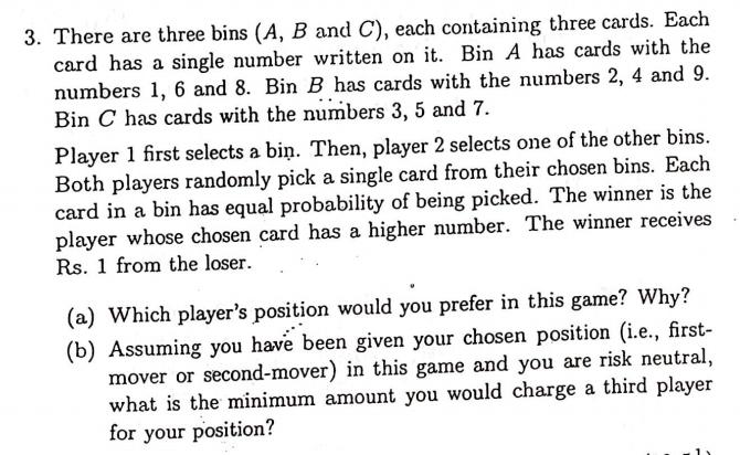 There are three bins and C, ﻿each containing three | Chegg.com
