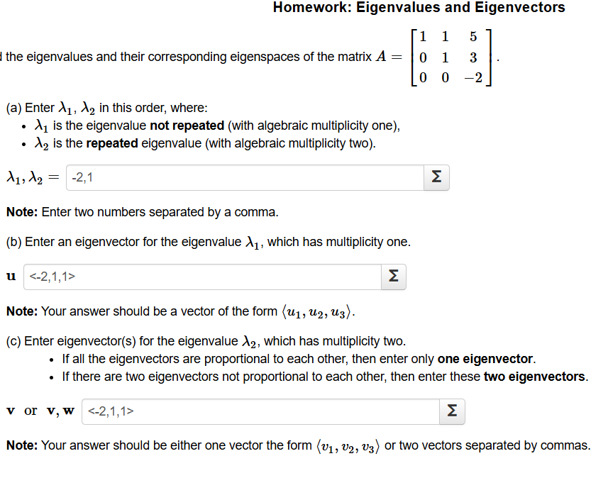 Solved Homework: Eigenvalues and Eigenvectorsthe eigenvalues | Chegg.com