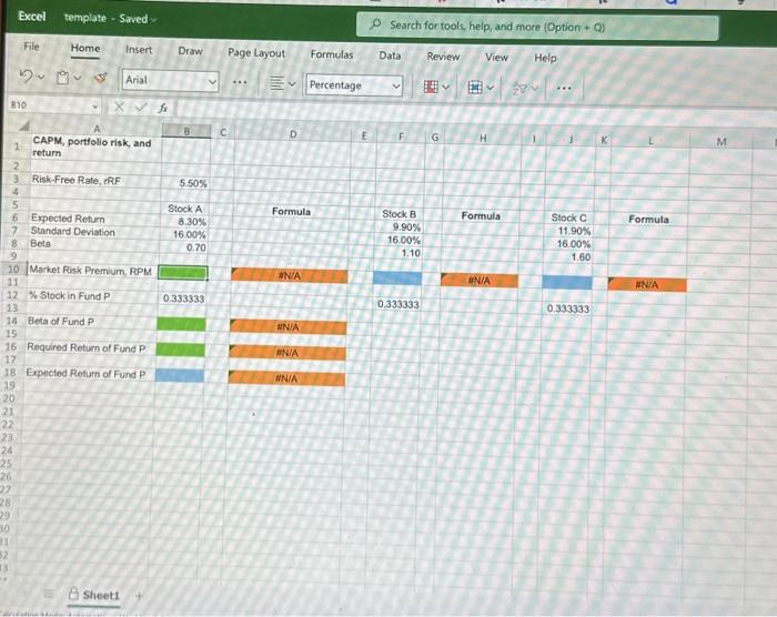 Solved Excel Online Structured Activity: CAPM, portfolio | Chegg.com