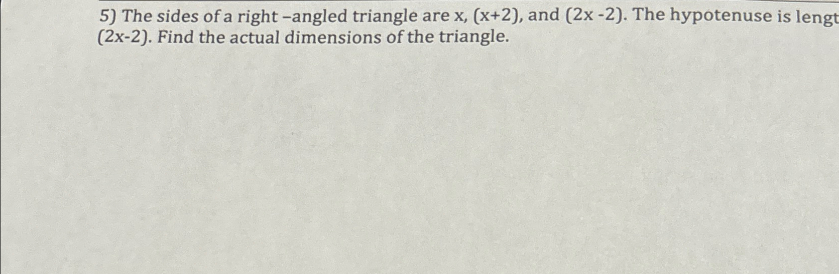 Solved The sides of a right -angled triangle are x,(x+2), | Chegg.com
