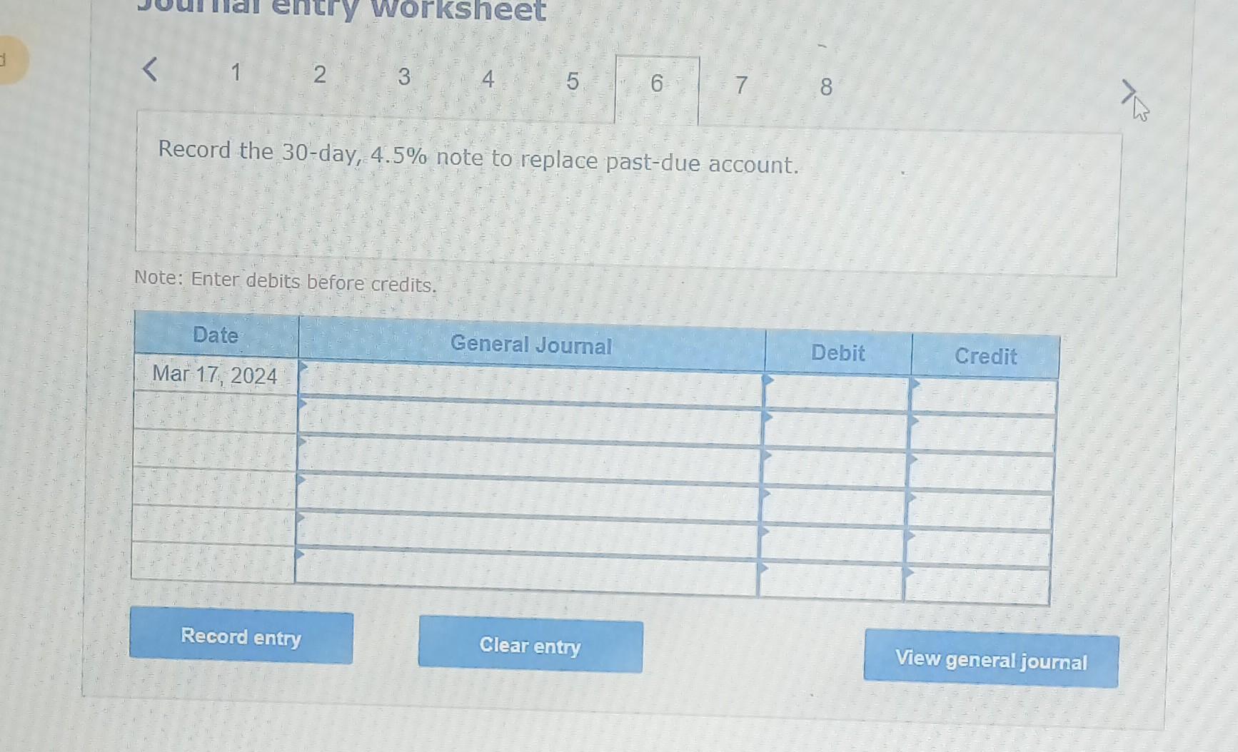 Solved Journal entry worksheetJournal entry worksheet 6 | Chegg.com