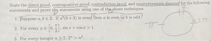 Solved State the direct proof, contrapositive proof, | Chegg.com