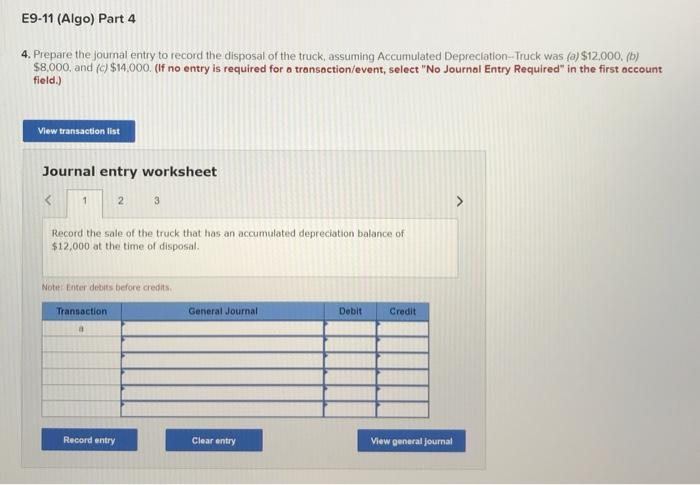 Solved Required information E9-11 (Algo) Demonstrating the | Chegg.com