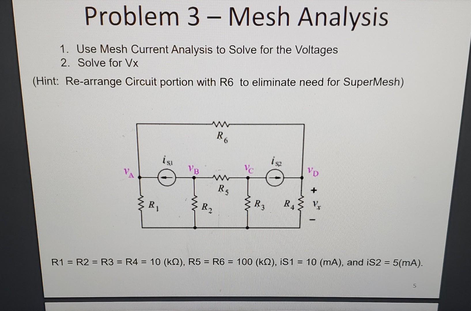 Solved Problem 3 - Mesh Analysis 1. Use Mesh Current | Chegg.com Solved Problem 3 - Mesh Analysis 1. Use Mesh Current | Chegg.com