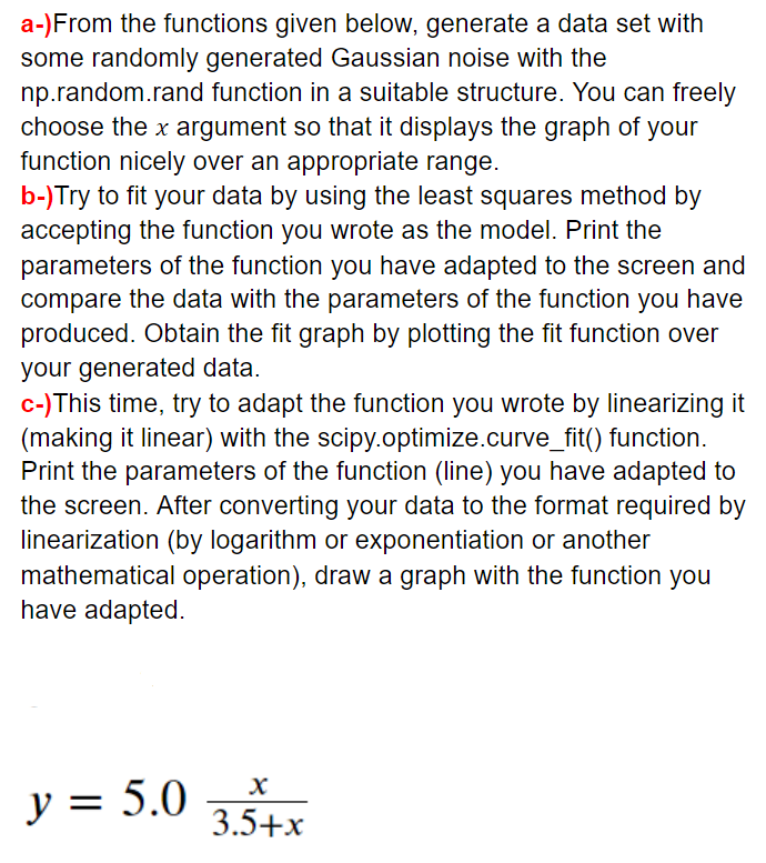 a-) From the functions given below, generate a data | Chegg.com