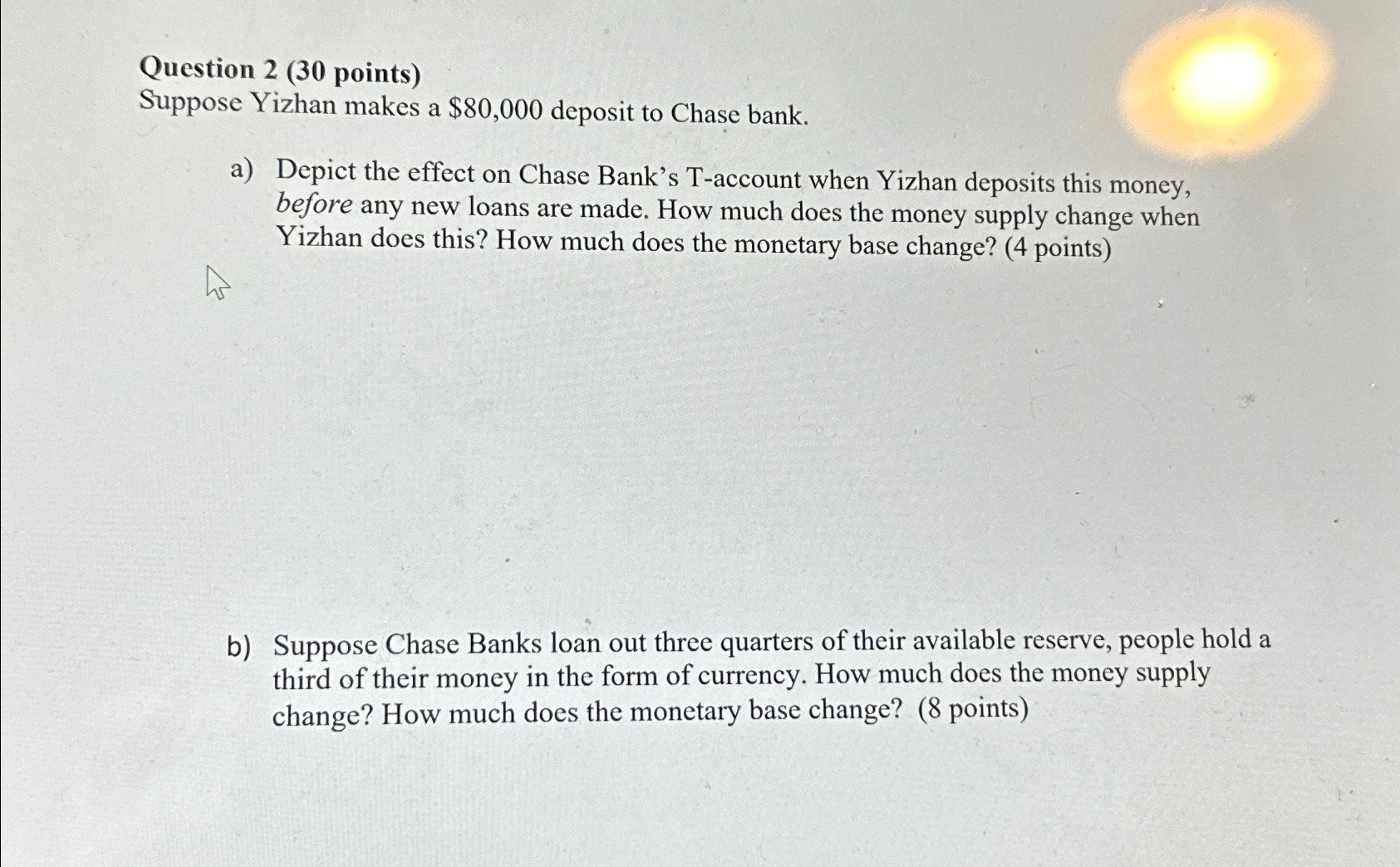 Solved Question 2 (30 ﻿points)Suppose Yizhan makes a $80,000 | Chegg.com