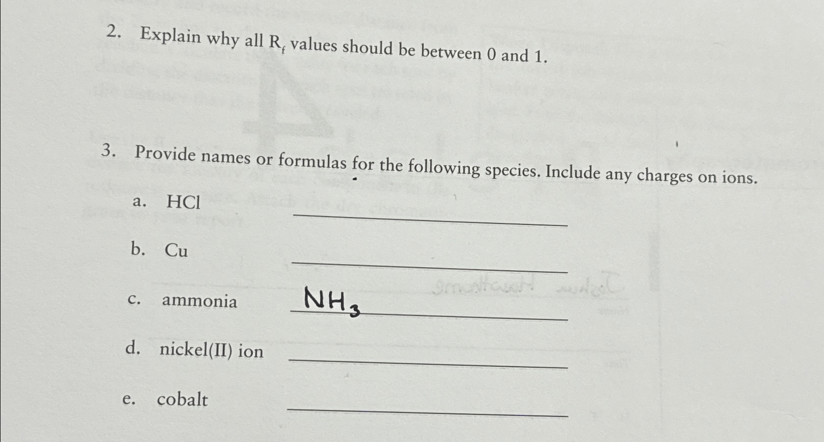 Solved Explain why all Rf ﻿values should be between 0 ﻿and | Chegg.com