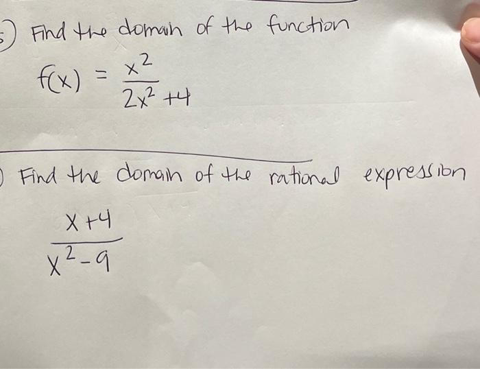 Solved Find the domain of the function f(x)=2x2+4x2 Find the | Chegg.com