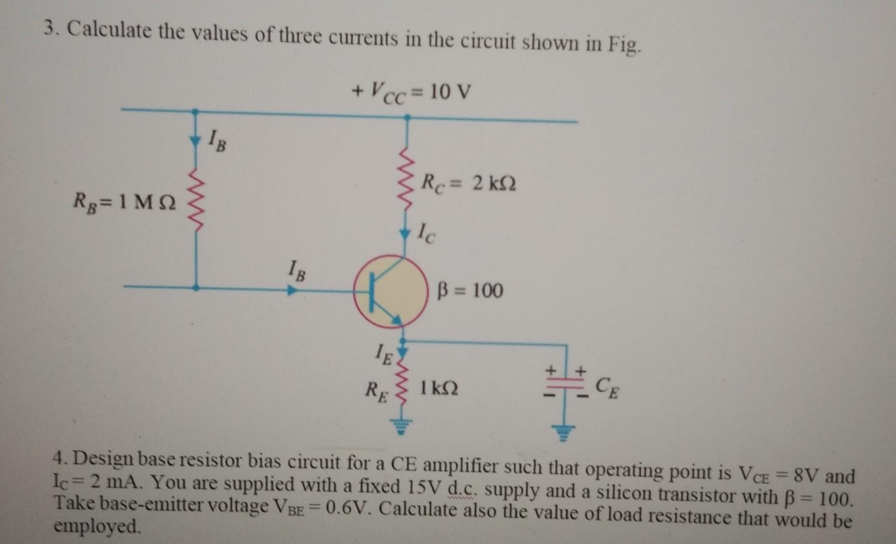 Solved 3. Calculate the values of three currents in the | Chegg.com